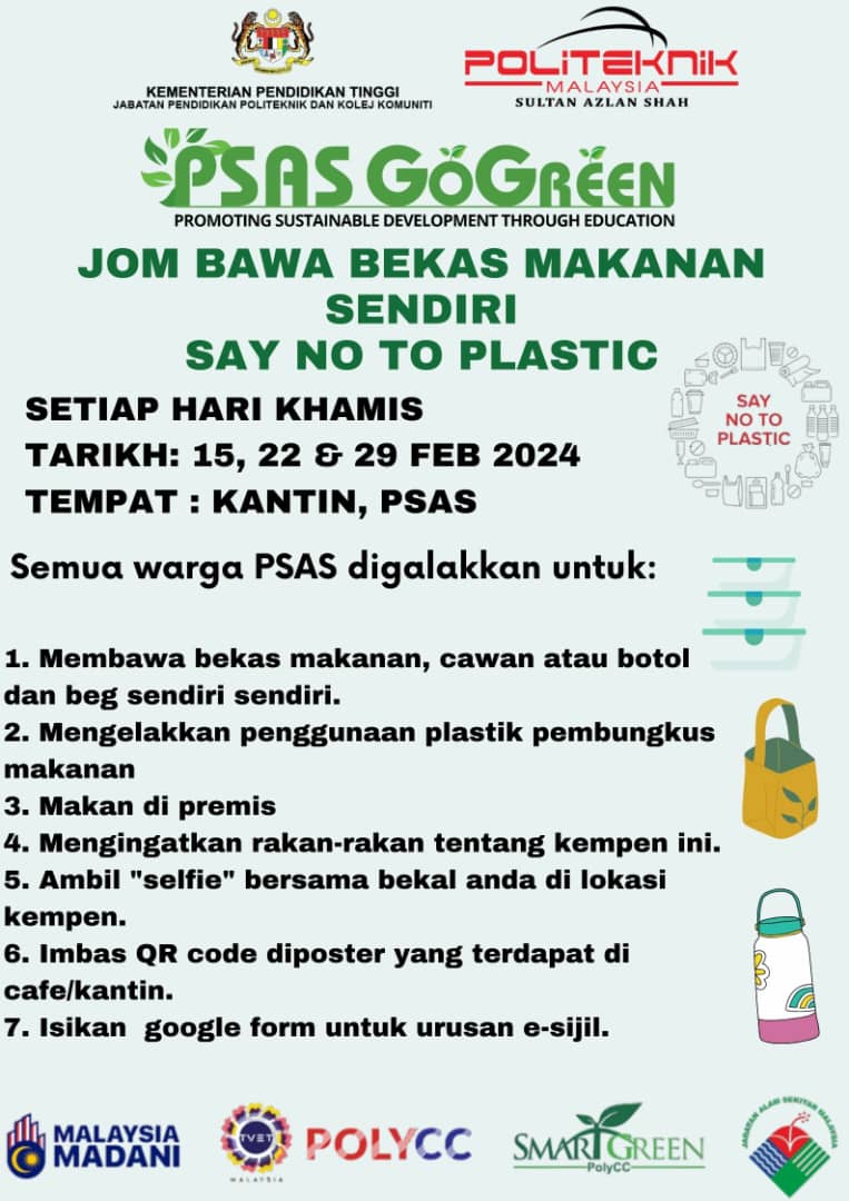 PSAS Go Green - Jom Bawa Bekas Makanan Sendiri